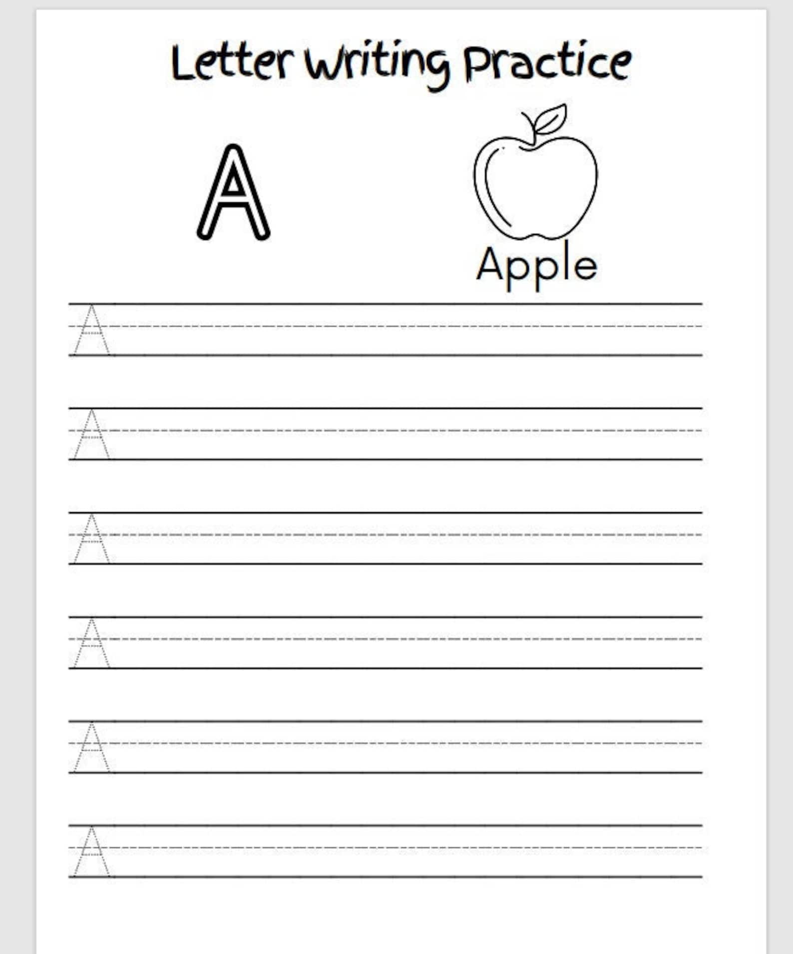 Printable Letter Writing Practice, Learn to Write the Alphabet, ABC ...