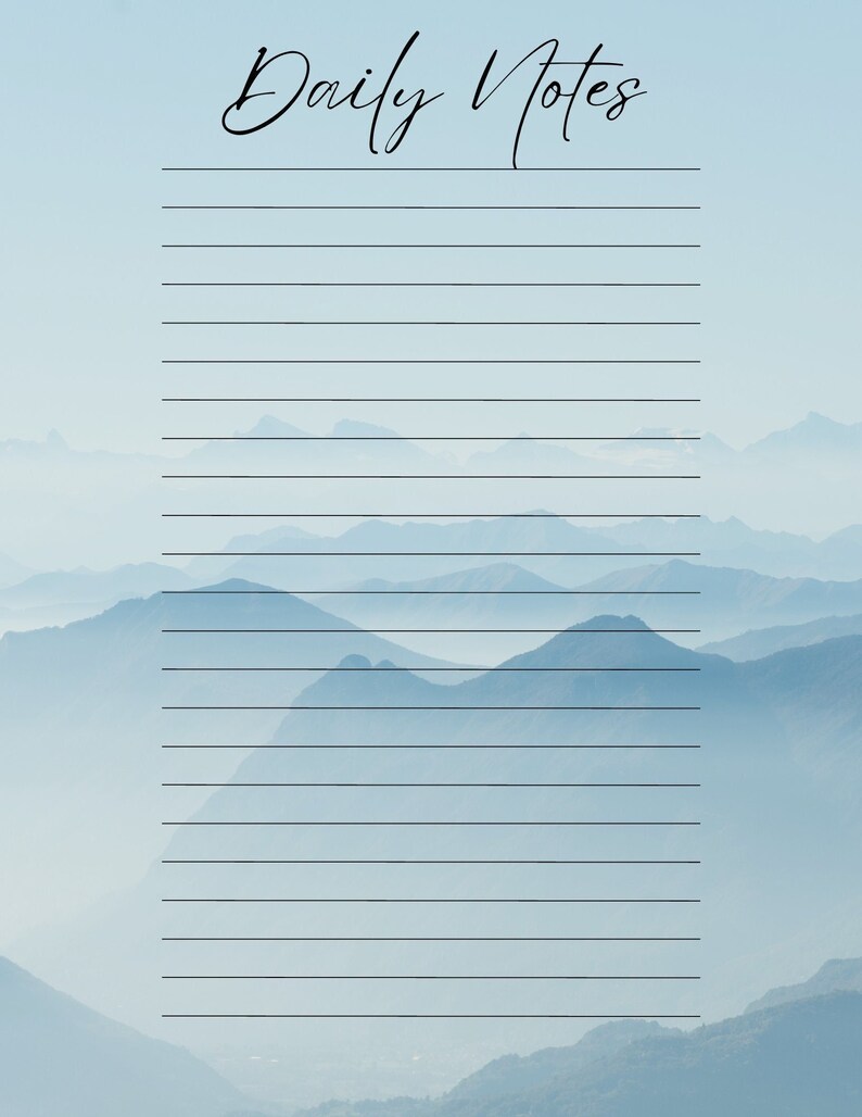 Printable Daily Notes, Daily Notepad, Daily Notes Paper - Etsy