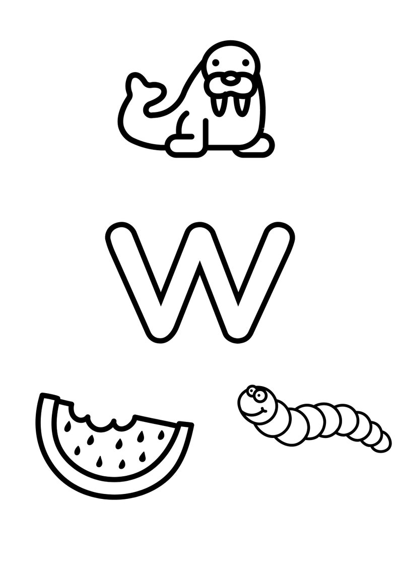 Printable A-Z Coloring Pages for Preschoolers, Learning Worksheets ...