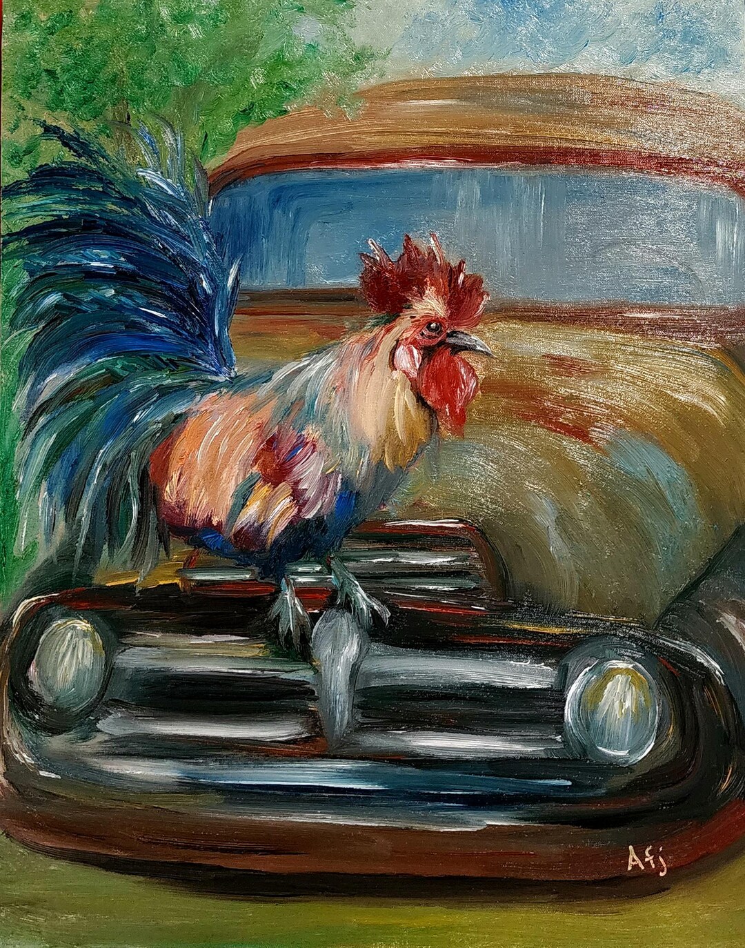 Original Oil Painting on a 14x18 Flat Canvas Panel. Down on the Farm - Etsy