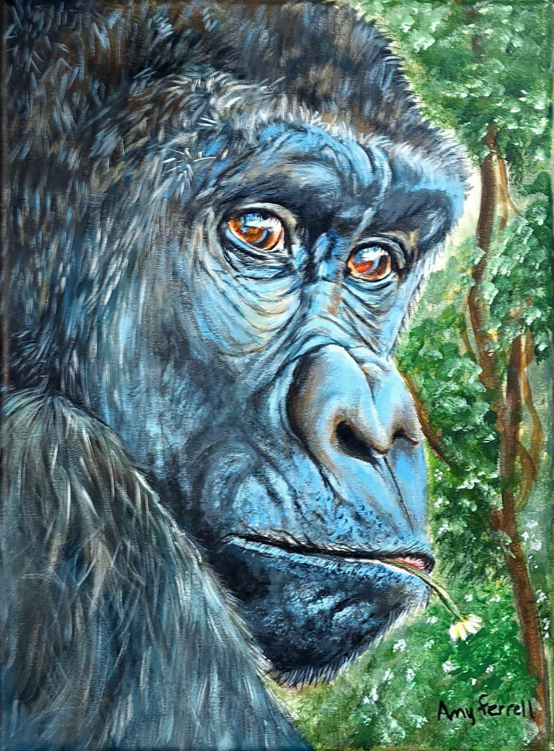 Gorilla Art, Wild Animal Art, Primate Art, Animal Art - Etsy