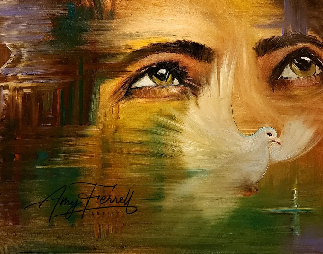 Abstract Spiritual Art, Original Spiritual Art, 14x18 Panel in Oils ...