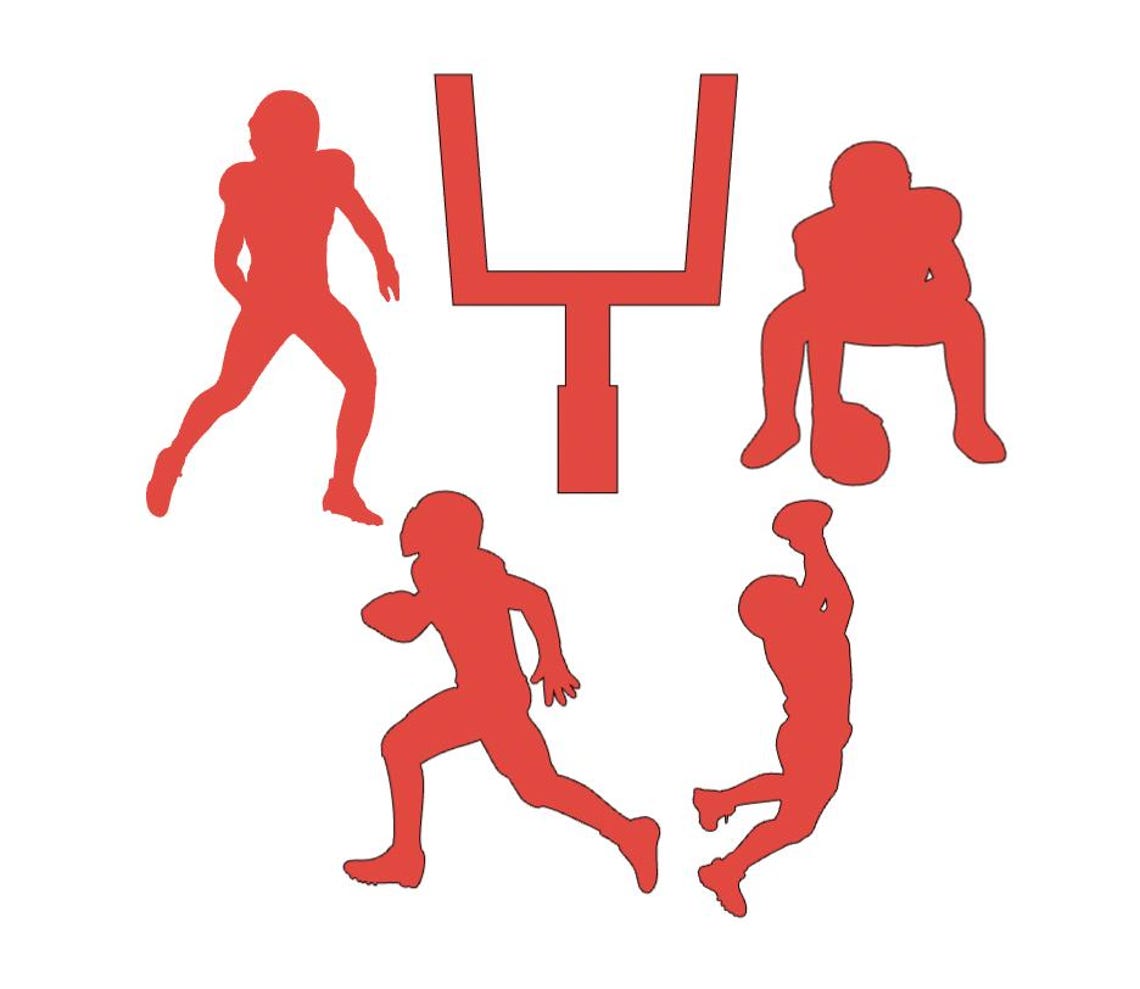 Football Die Cuts, Football Cut Outs, Football Player Paper Shape Cut ...