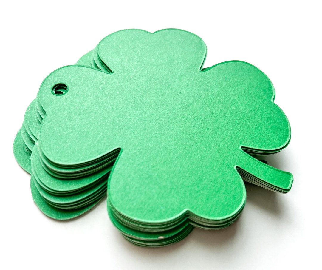 24 Four Leaf Clover Die Cuts, 4 Leaf Clover Cut Outs, St. Patrick’s Day ...