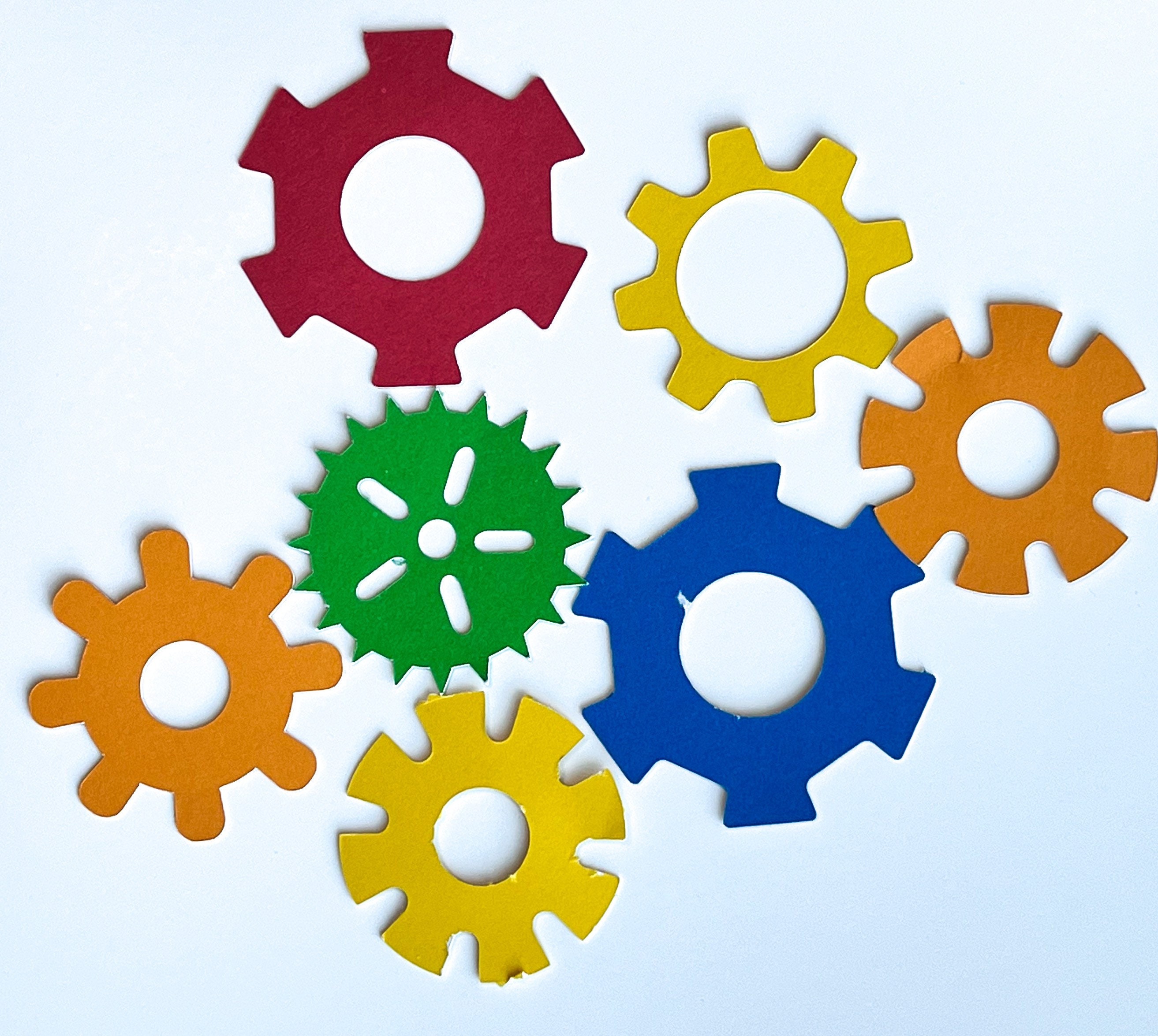 Paper Gear Shapes, Gear Paper Shapes, Gear Die Cuts, Gear Cut Outs ...