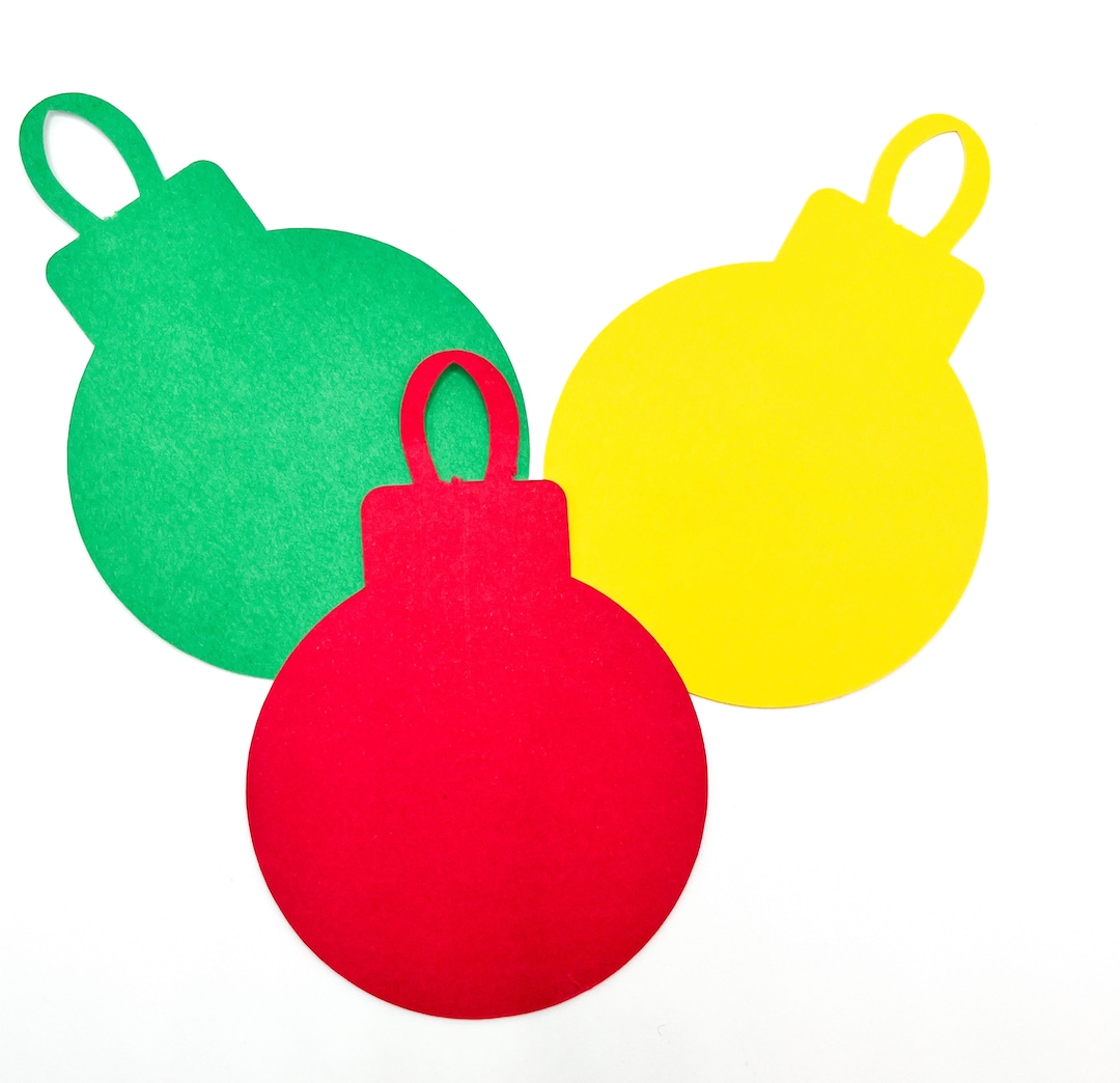 24 Ornament Die Cuts, Ornament Cut Outs, Ornament Paper Shape Cut Out ...