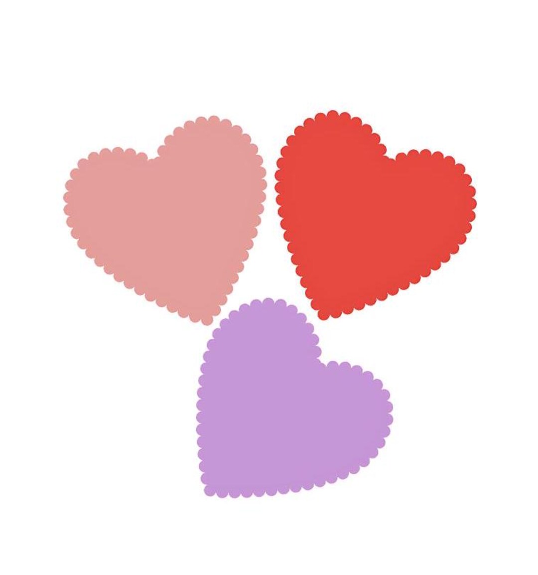 Scalloped Heart Die Cuts: 65lb Cardstock Paper Hearts, 24 Count - Etsy