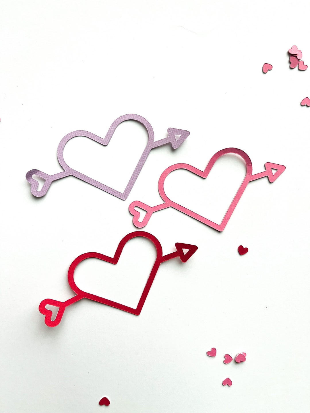 Heart With Arrow Die Cuts, Heart Cut Outs, Heart Paper Shape Cut Out ...