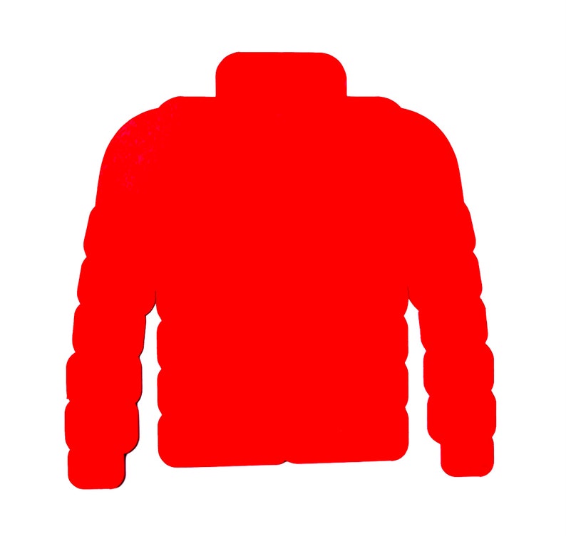 24 Puffer Jacket Cut Outs, Winter Coat Cut Outs, Jacket Shape Cut Out ...