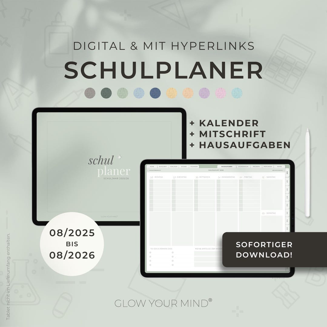 Digital Student Planner 2025/2026 - Homework Book, School Planner ...