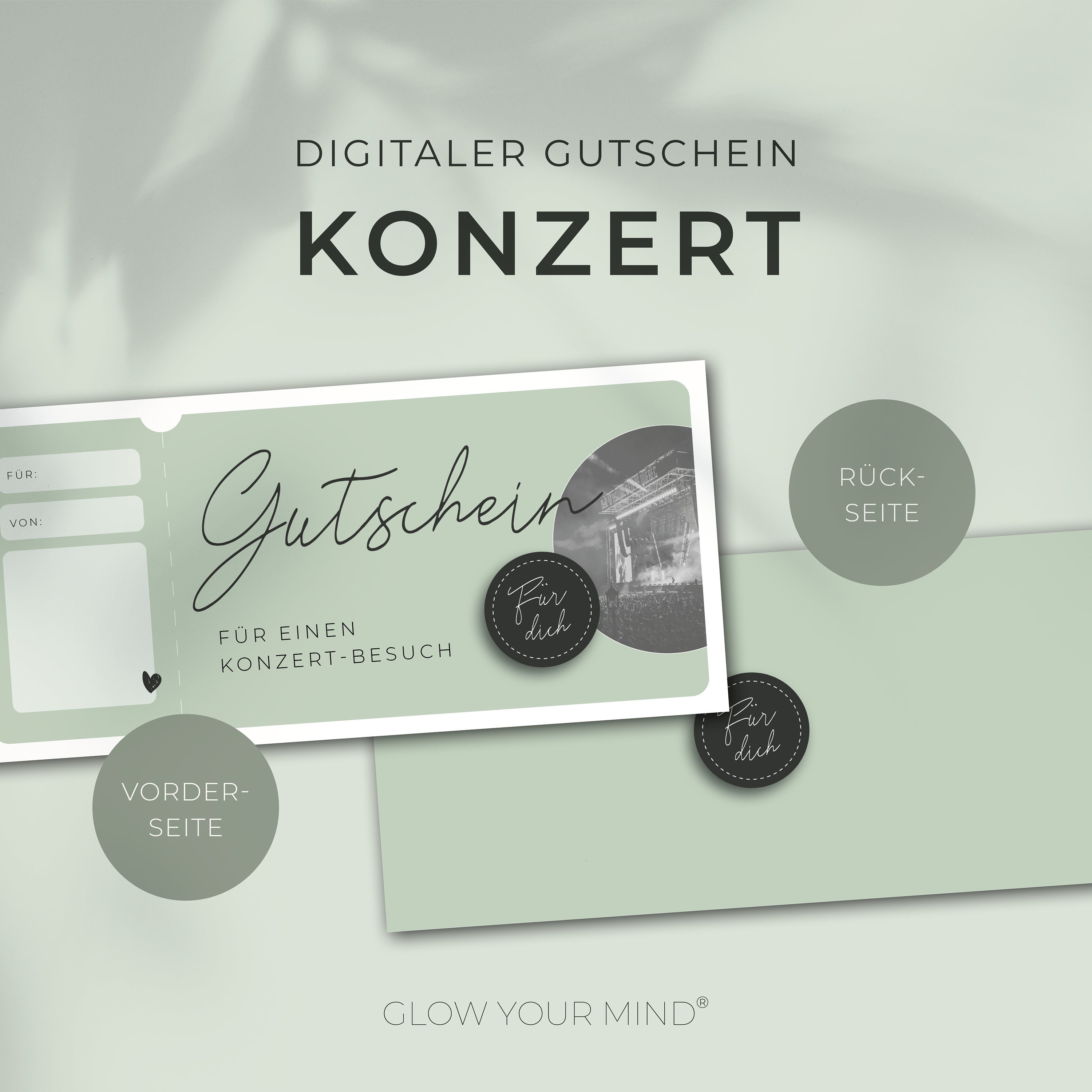 Digital Voucher Concert Customizable Voucher Template to Print Out Gift ...