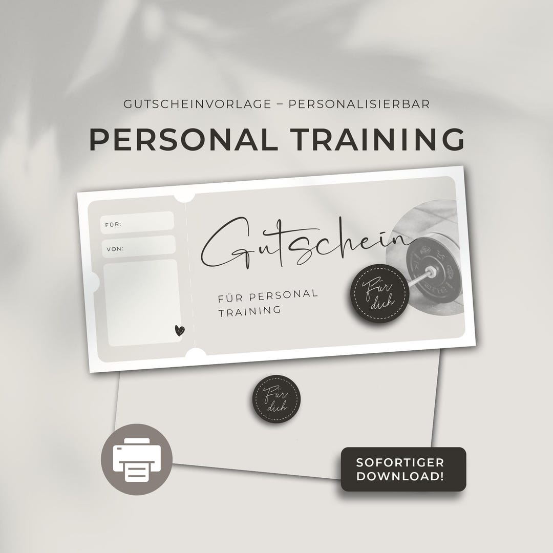Personal Training Voucher Print Template Customizable | Template Print ...