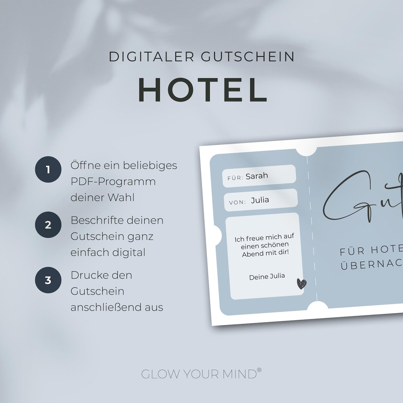 Voucher Hotel Overnight Print Template Personalizable Template Print ...