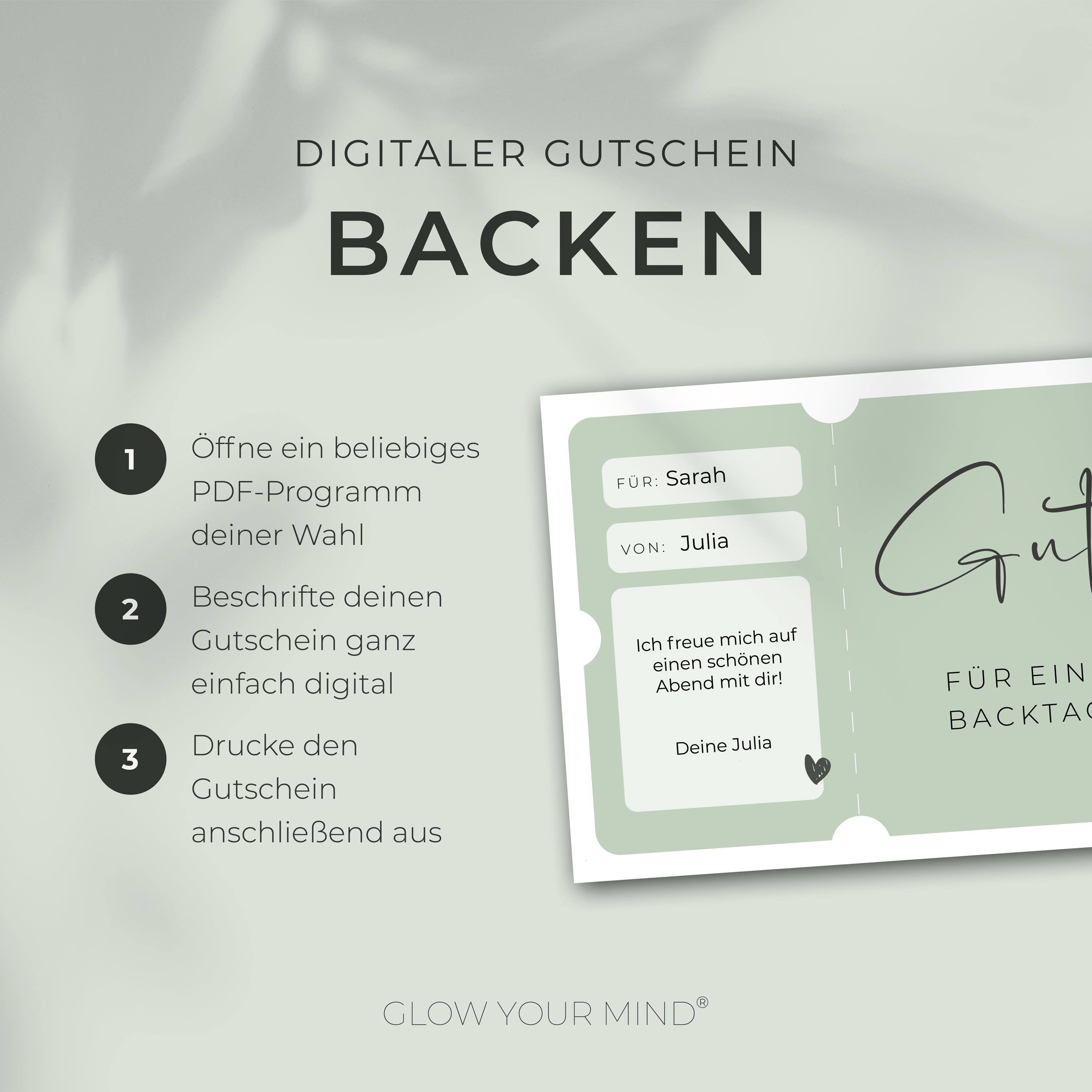 Baking Voucher Print Template Customizable Print Template Gift Idea ...