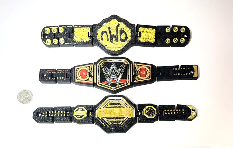 WWE / UFC / NWO / Bmf Belt Flexi Keychain Toy - Etsy