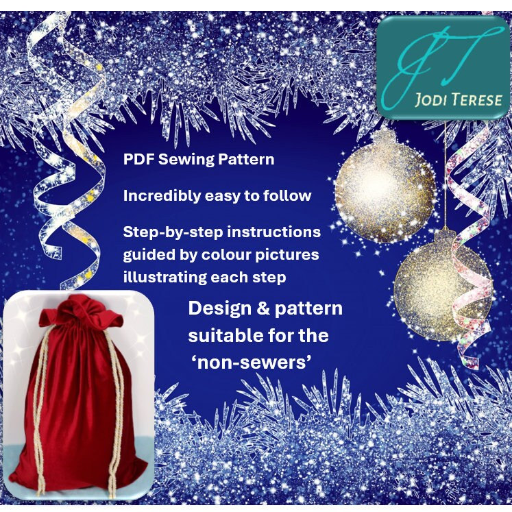 Christmas Velvet Santa Sack Pattern, PDF Download. Incredibly Easy ...
