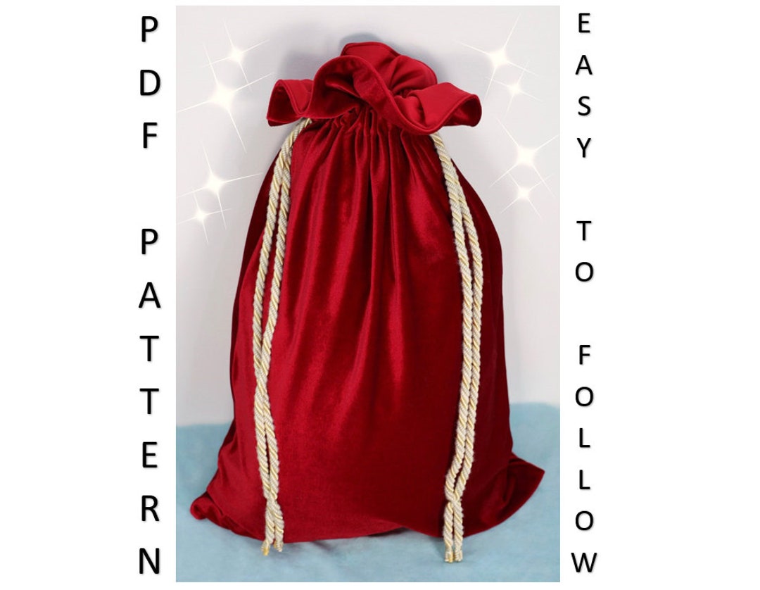 Christmas Velvet Santa Sack Pattern, PDF Download. Incredibly Easy ...