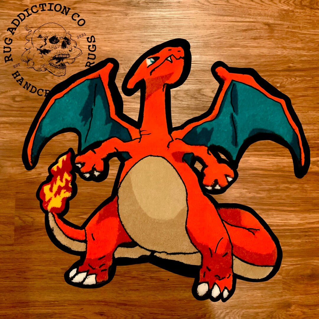 Charizard Tufted Rug Pokemon Handmade Free Shipping - Etsy