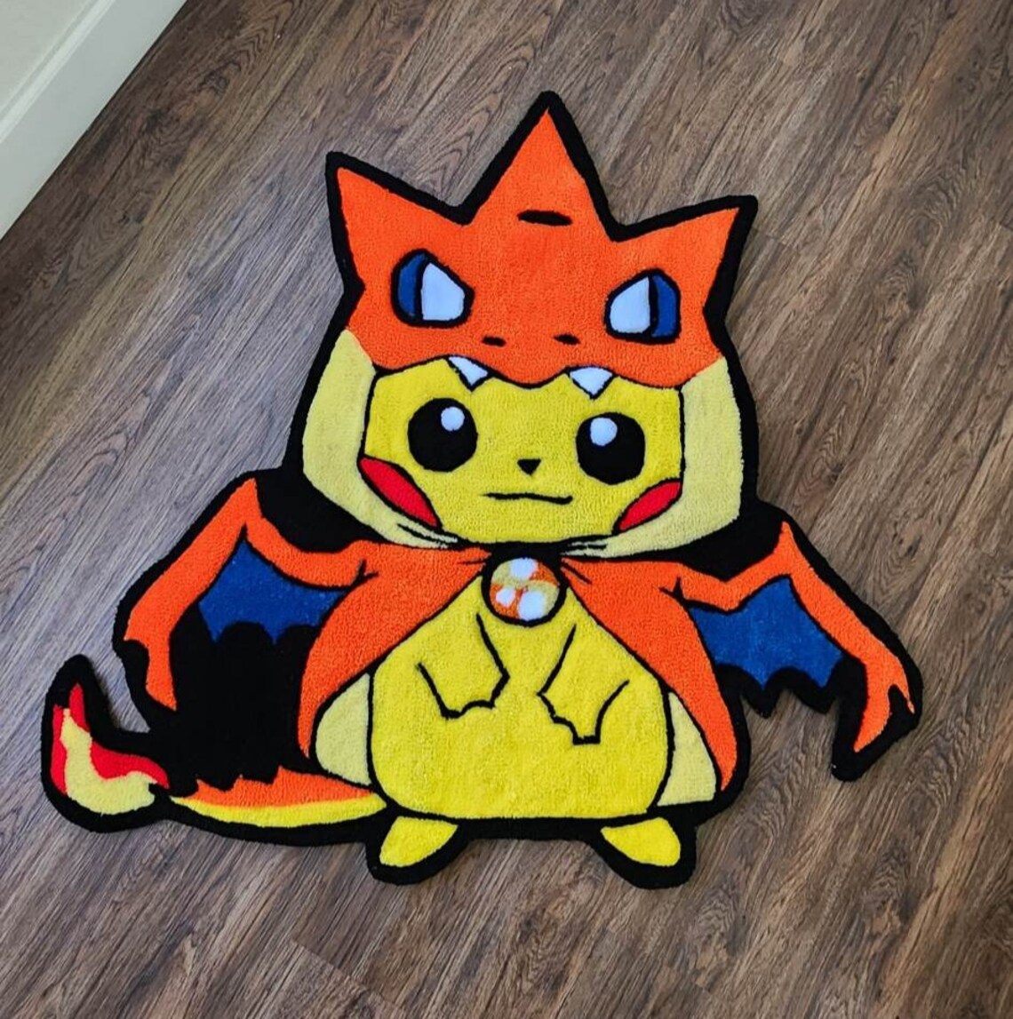 Pikachu-charizard Tufted Rug Handmade Pokemon Free - Etsy