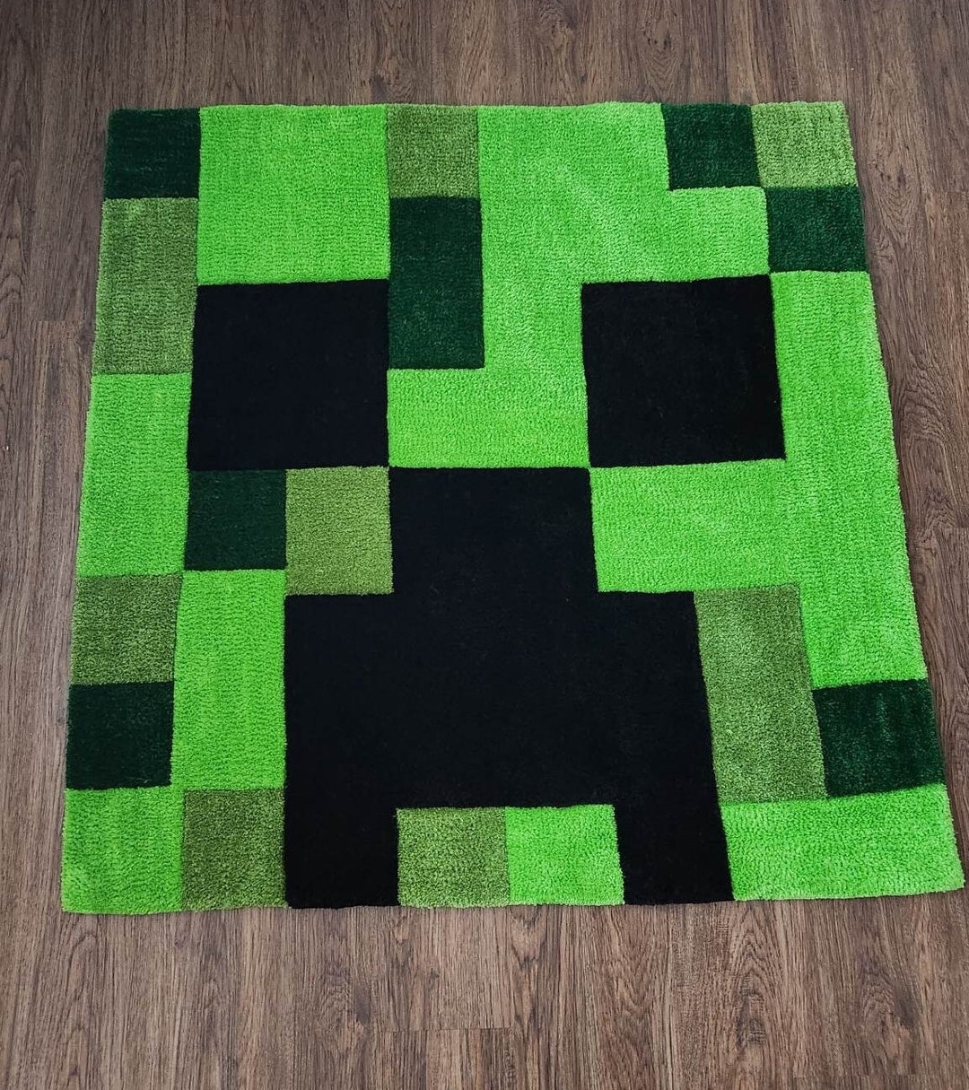 Creeper Tufted Rug Handmade Minecraft Free Shipping Made to Order ...