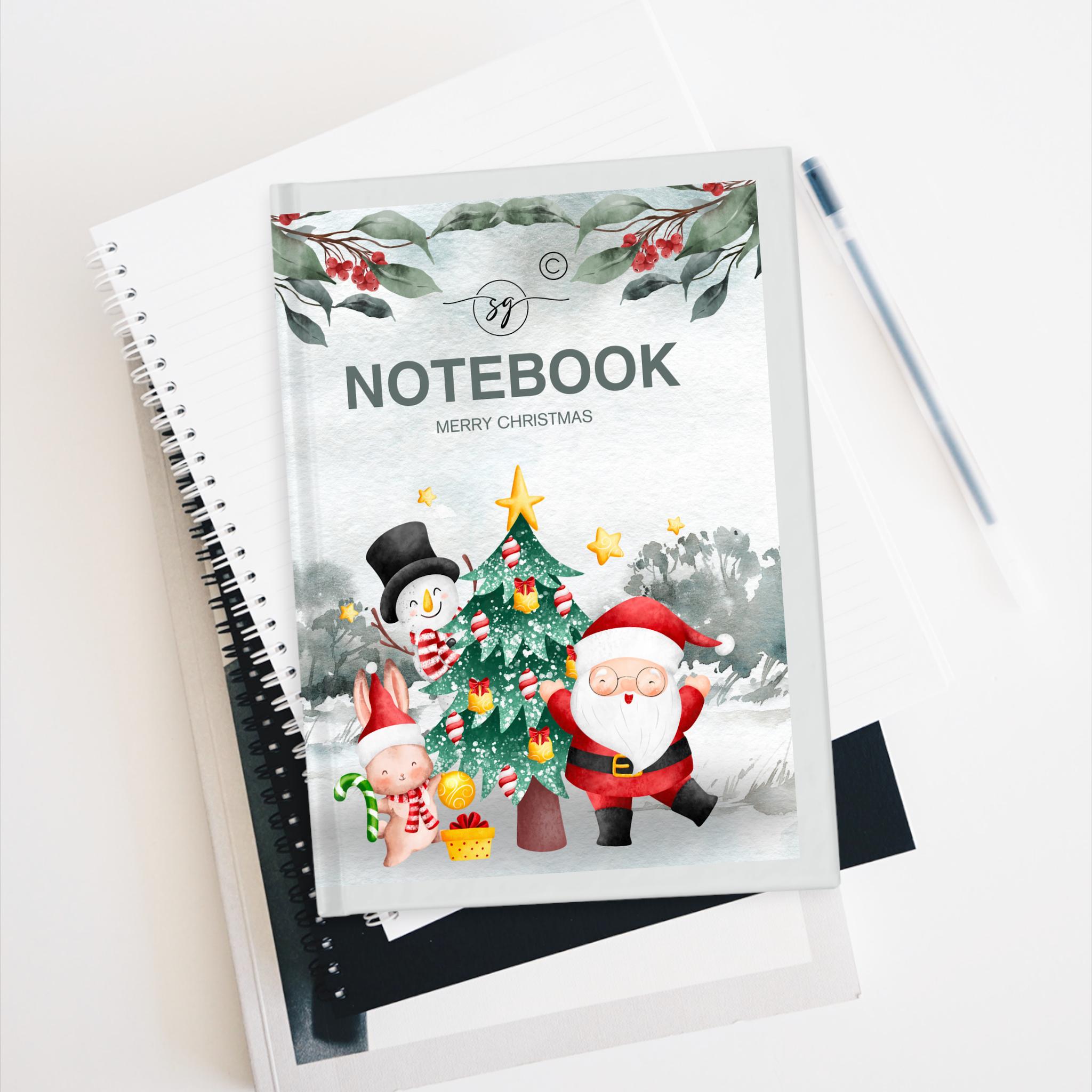 Christmas Quote Journal Minimalist Red Happy Holidays Blank Diary ...