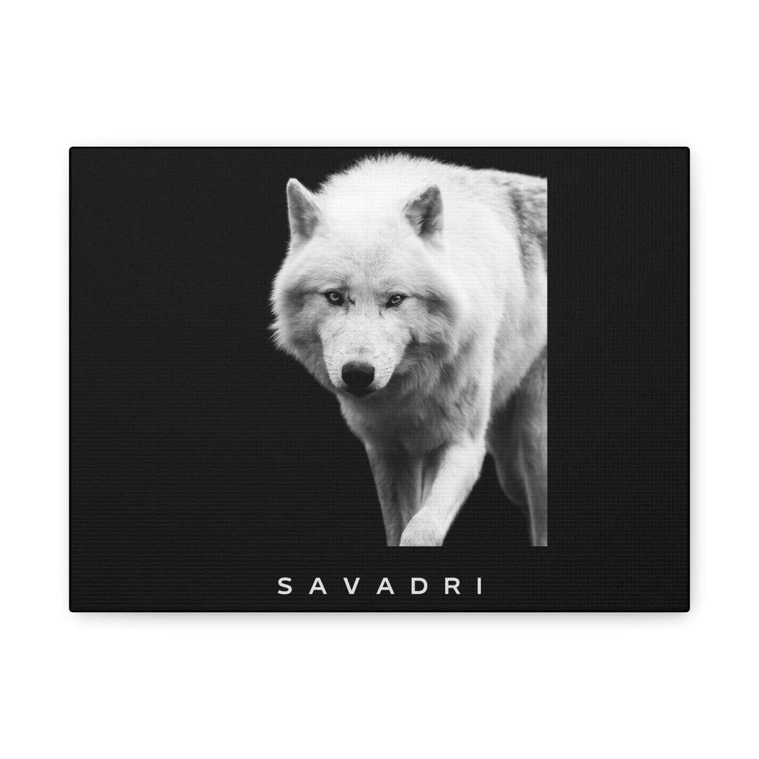 Canvas Print, Monochrome White Wolf Matte Canvas, Stretched, 1 25, Wall ...