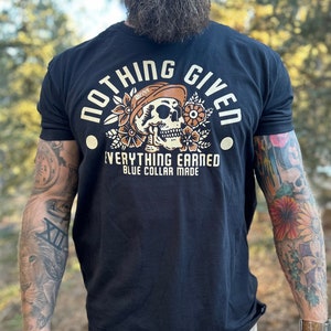 Blue Collar Shirt | Blue Collar Hardhat Skull | Support the Trades ...