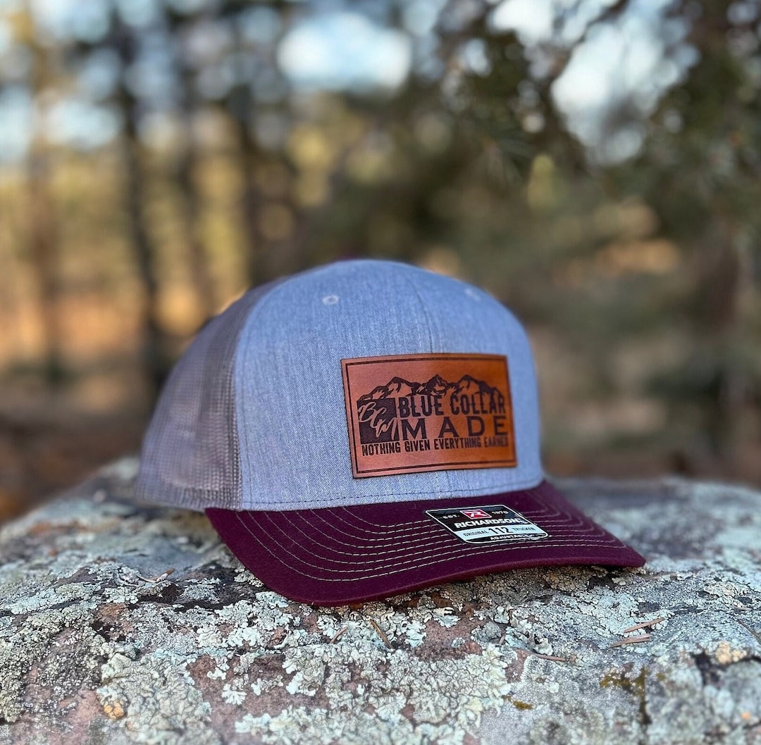 Blue Collar Snapback | Leather Patch Richardson Hat | Blue Collar Hat ...