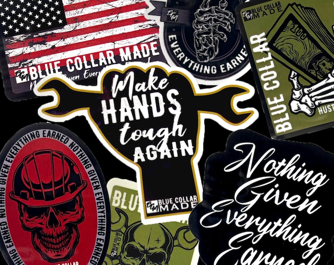 Blue Collar Stickers | Hard Hat Sticker Pack | Skilled Labor | Hardhat ...