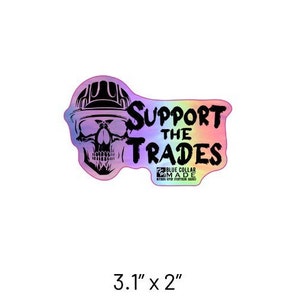 Blue Collar Working Class Vinyl Sticker Support the Trades Skull ...
