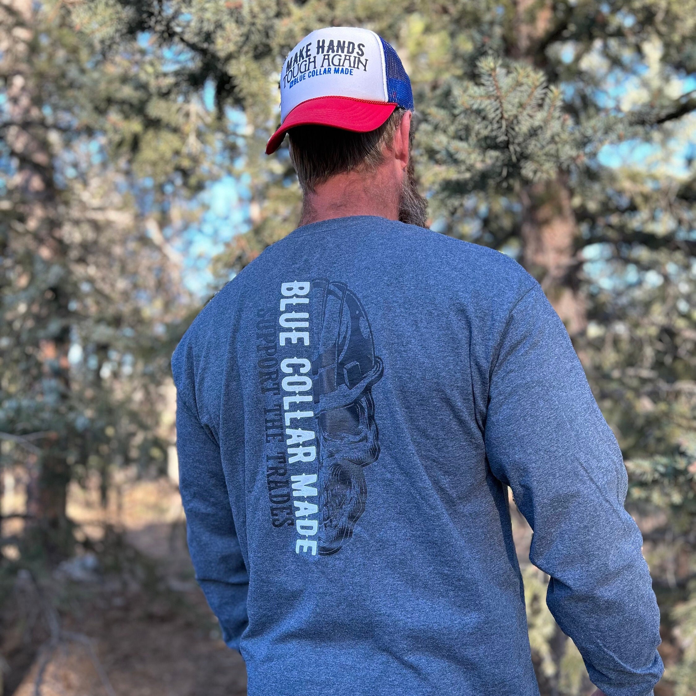 Blue Collar Long Sleeve T-shirt Support the Trades Blue Collar T-shirt ...