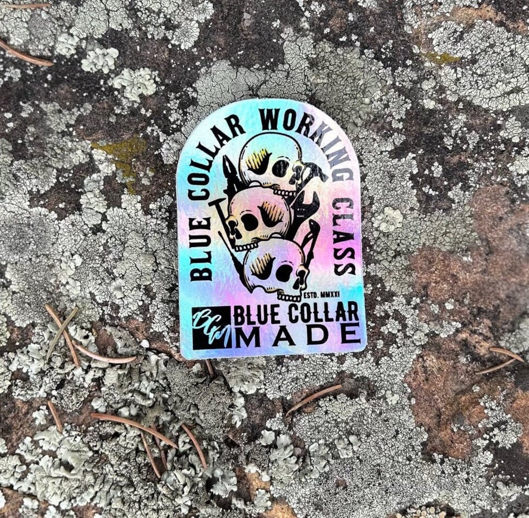Working Class Blue Collar Vinyl Sticker | Blue Collar | Hardhat ...