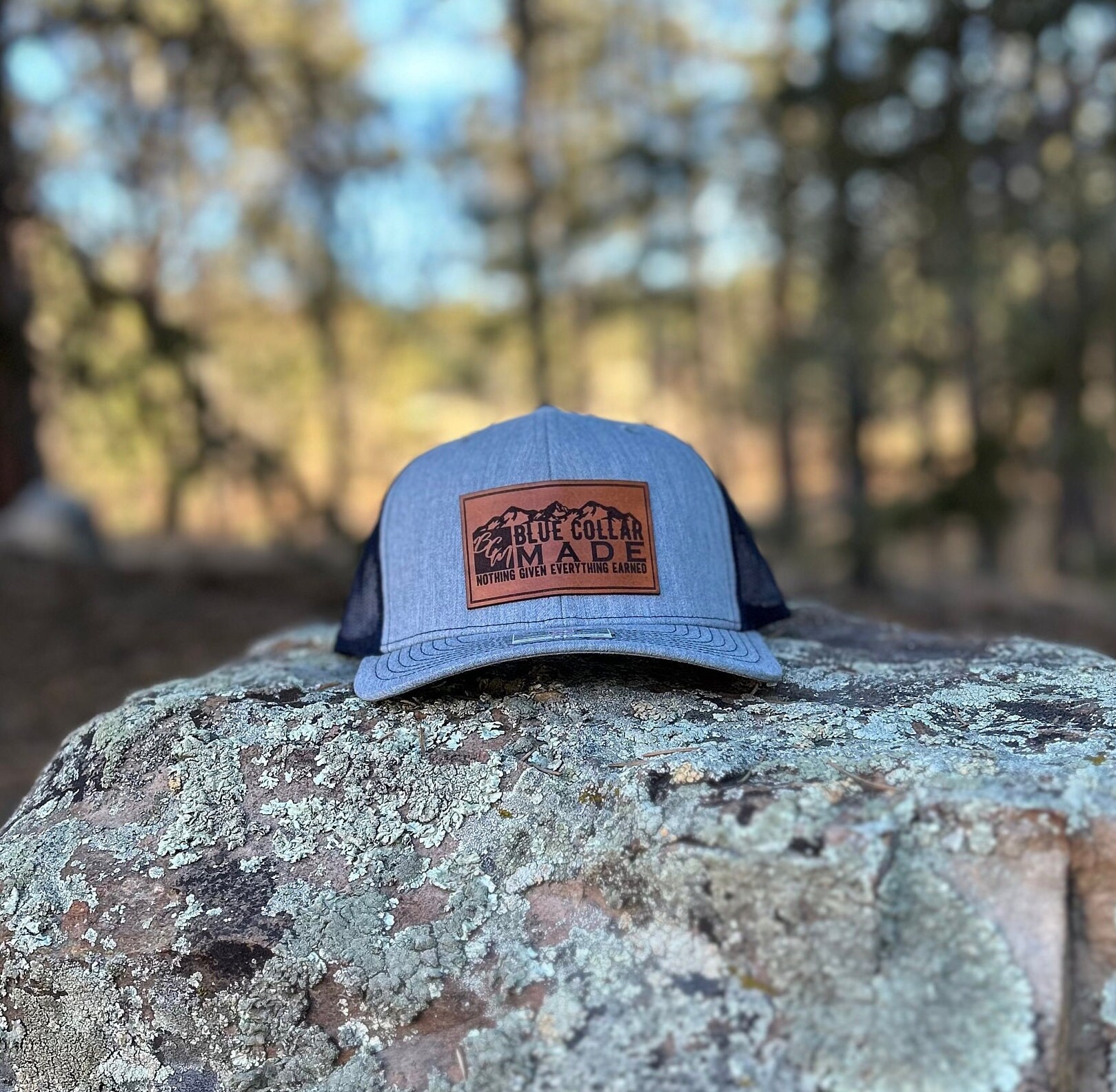 Blue Collar Snapback Leather Patch Richardson Hat Blue - Etsy