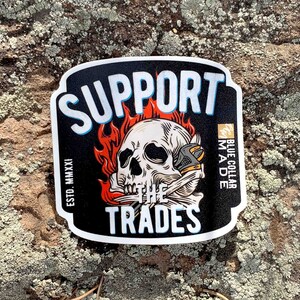 Support the Trades Skull Sticker | Hardhat Decal - Etsy