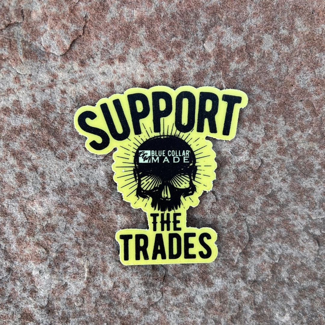Blue Collar Sticker | Glow in the Dark Sticker | Support the Trades ...