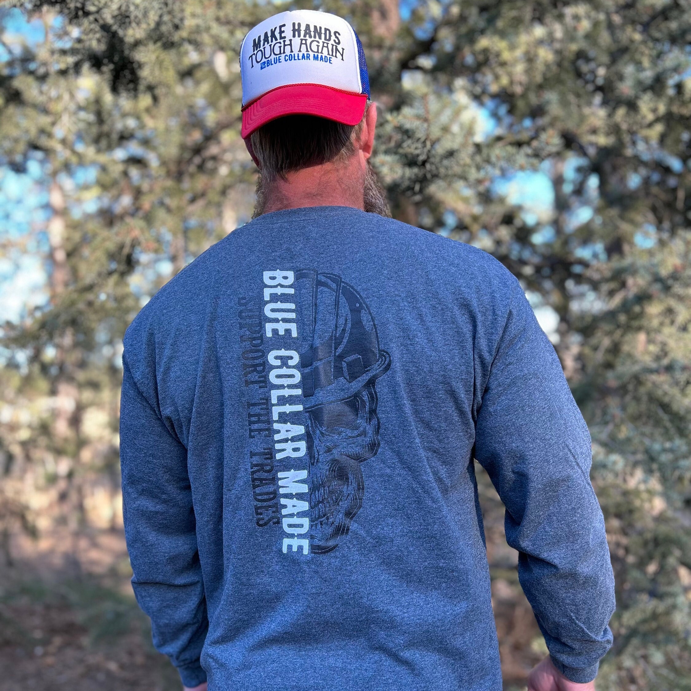 Blue Collar Long Sleeve T-shirt Support the Trades Blue Collar T-shirt ...