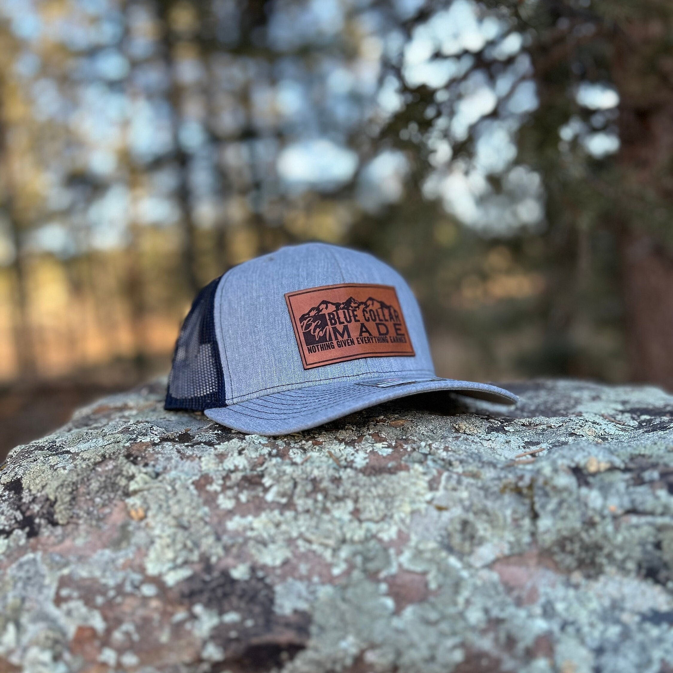 Blue Collar Snapback Leather Patch Richardson Hat Blue - Etsy