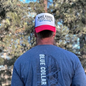 Blue Collar Working Class | Foam Hat Bundle | Blue Collar Stickers ...
