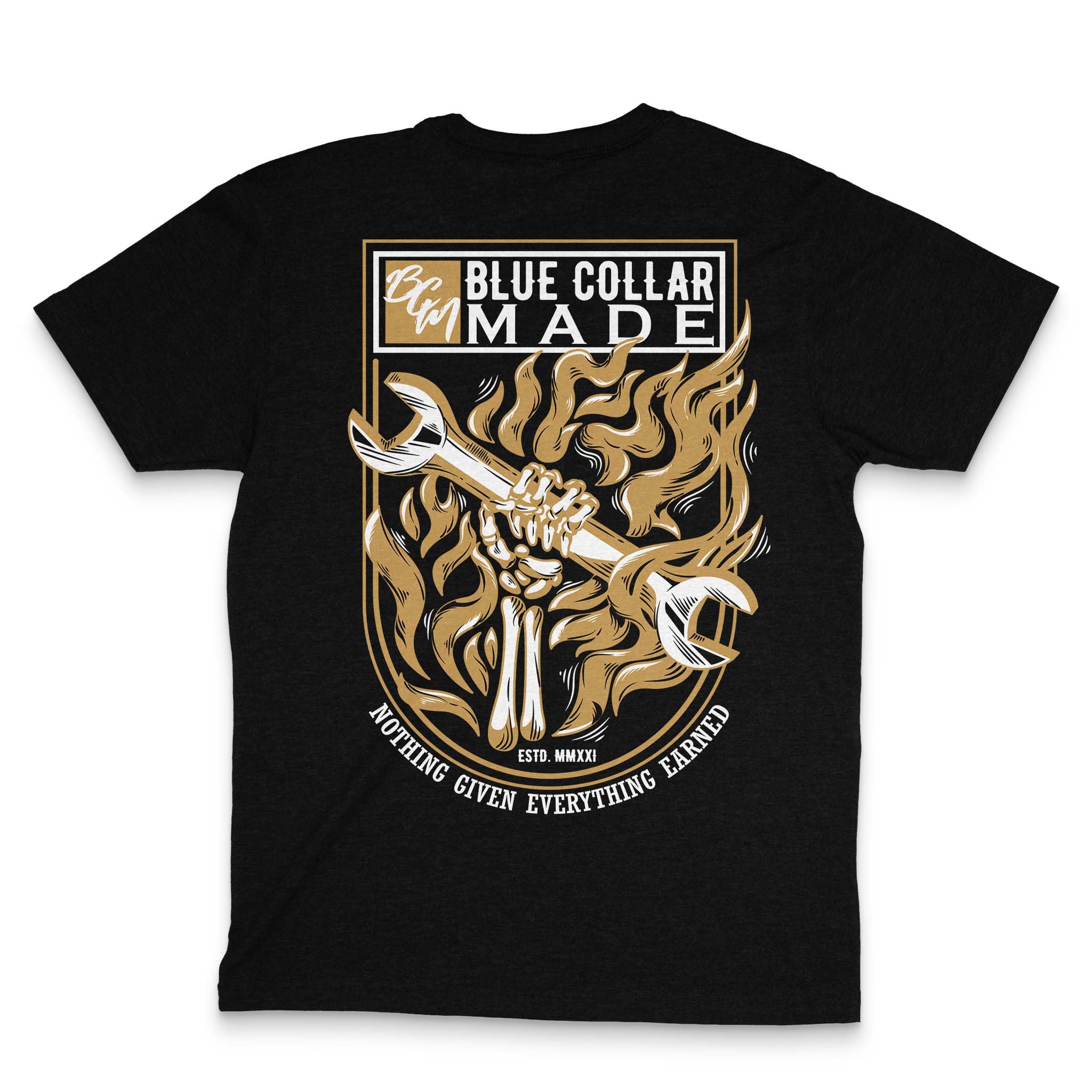 Blue Collar T-shirt | Blue Collar Flame | Support the Trades | Blue ...