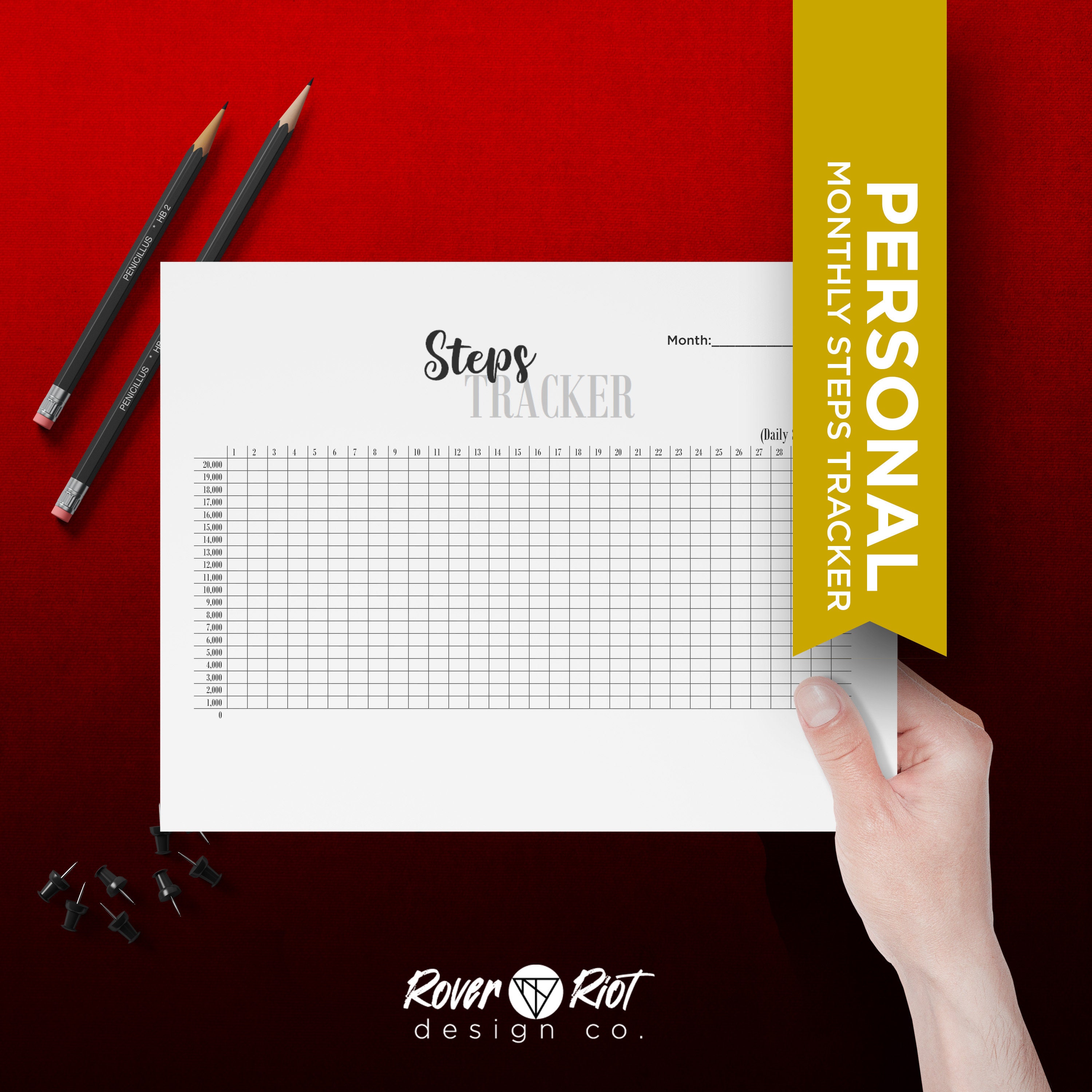 Monthly Steps Tracker Printable Digital Download - Etsy