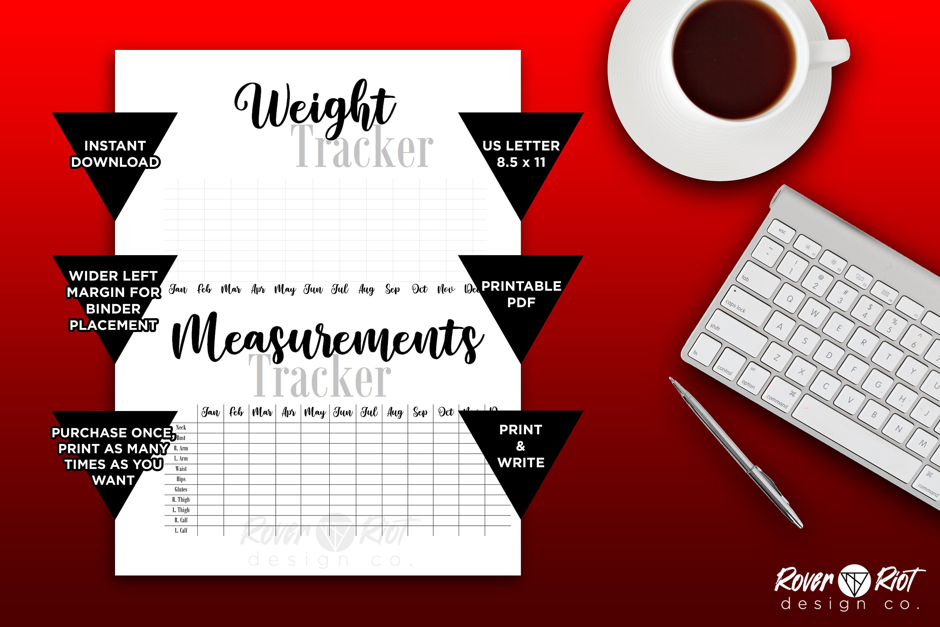 Yearly Weight & Measurement Tracker Printable Digital Download - Etsy