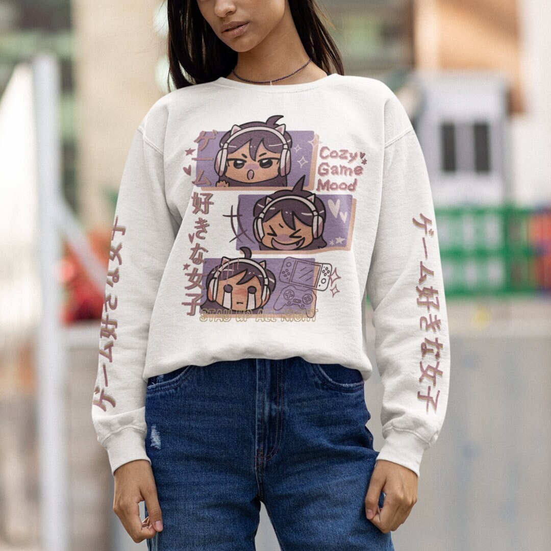 Cozy Gamer Streetwear Sweater purple Variant Japanese Streetwear Anime ...
