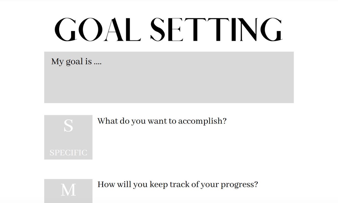 GOAL SETTING WORKSHEET | Smart Goals | Pdf | Digital Copy | Download ...