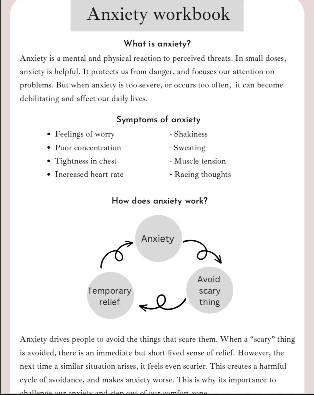 Anxiety Work Book - Etsy