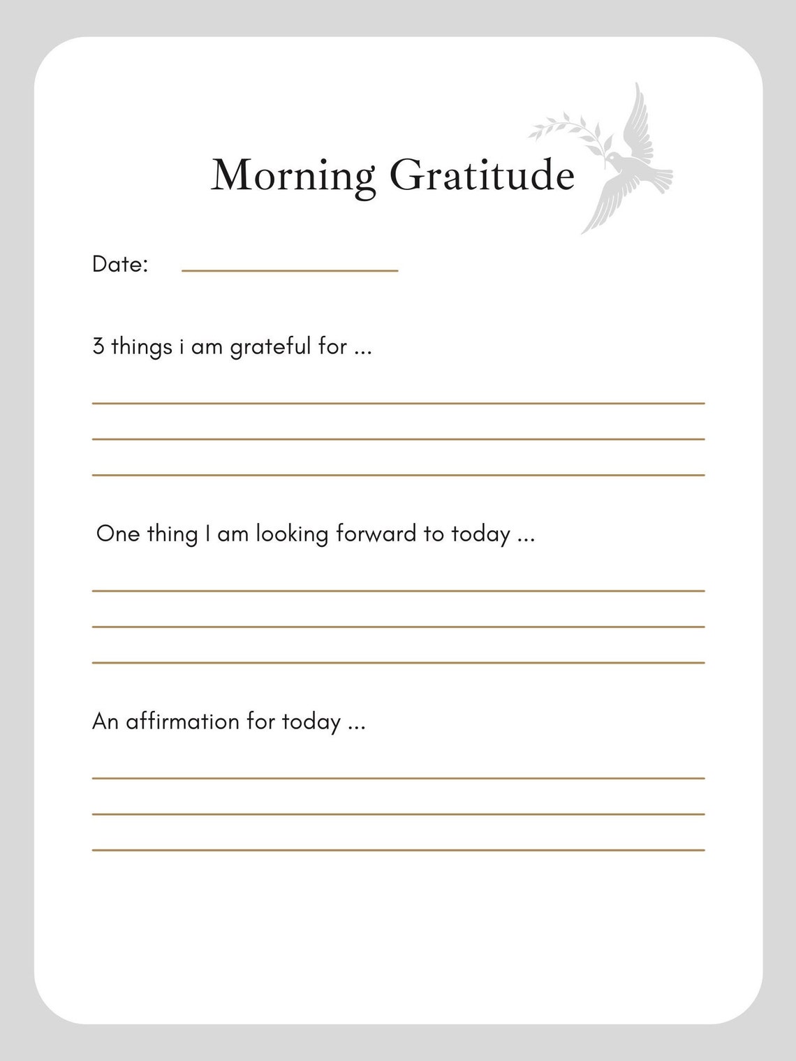 Morning Gratitude Journal | Gratitude Prompt | Journaling | Gratitude ...