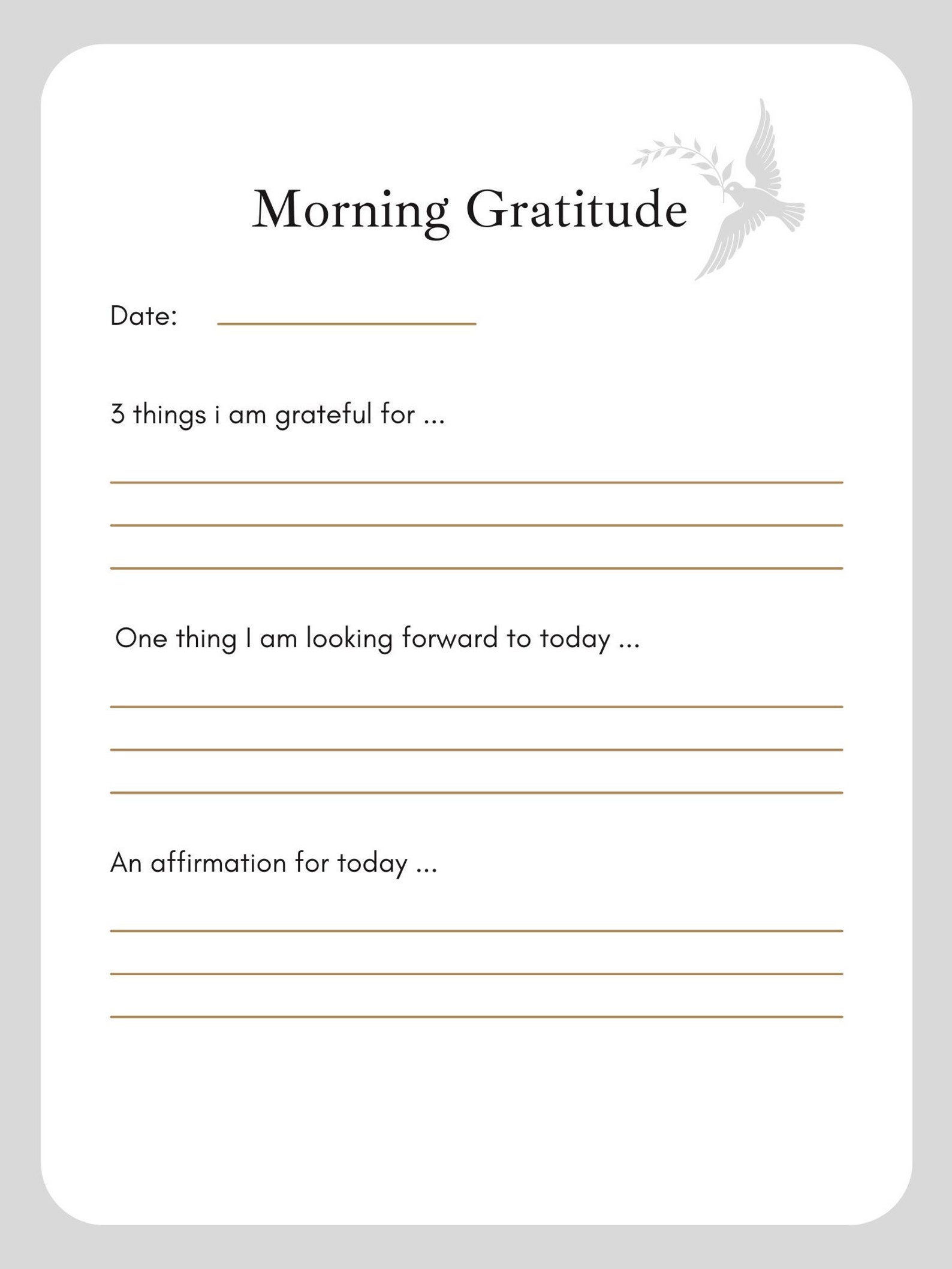 Morning Gratitude Journal | Gratitude Prompt | Journaling | Gratitude ...