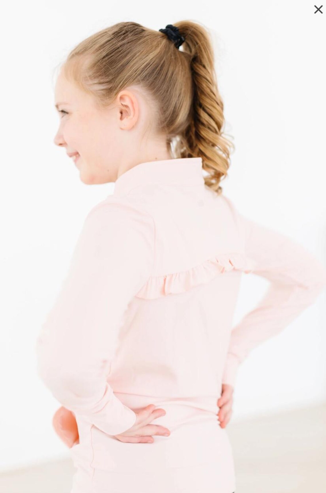 Zen Pink Full-zip Ruffle Active Jacket for Girl's/dance/yoga/play/kid's ...