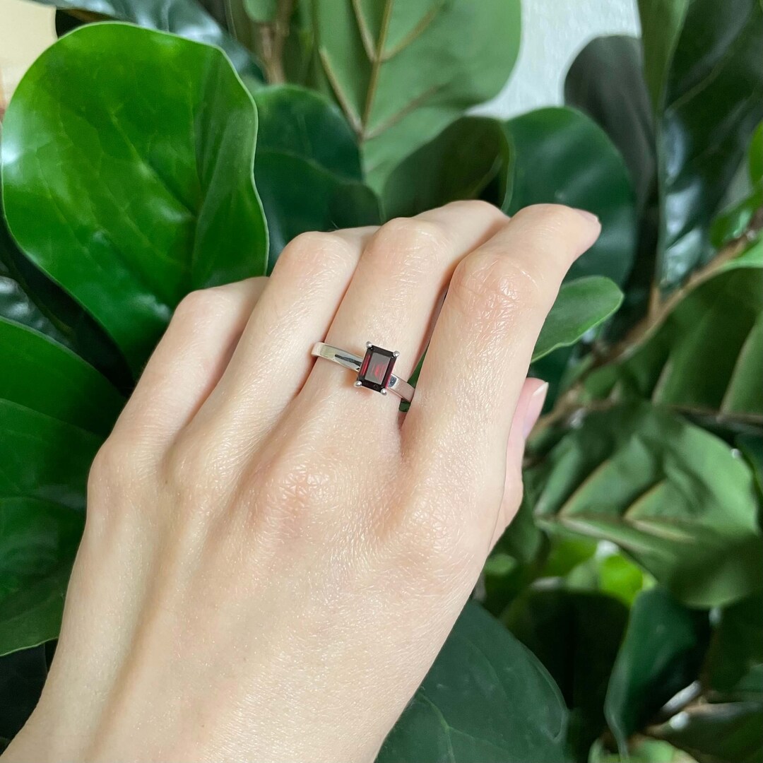 Garnet Gold Anxiety Ring, Silver Anxiety Ring, Meditation Ring, Fidget ...