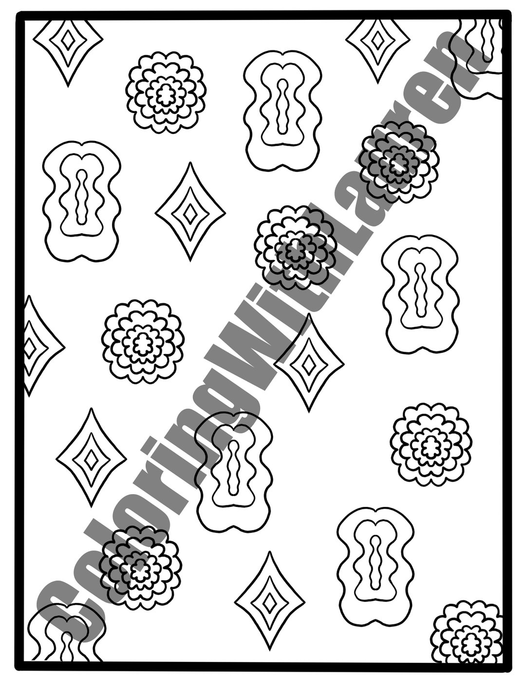 Simple Patterns Coloring Sheets - Etsy
