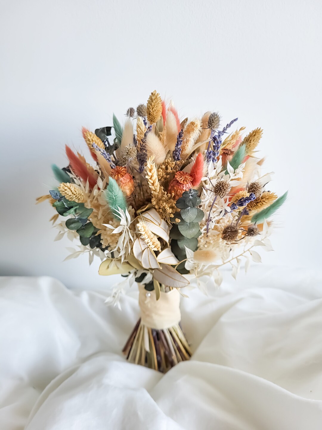 Rustic Boho Bouquet, Bouquet for Wedding, Spring Lavender Bouquet ...